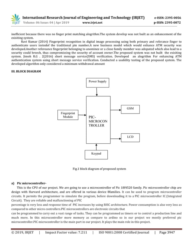 IRJET- A Survey on Cardless Automated Teller Machine(ATM) | PDF