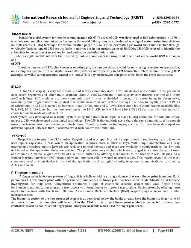 Irjet A Survey On Cardless Automated Teller Machine Atm Pdf