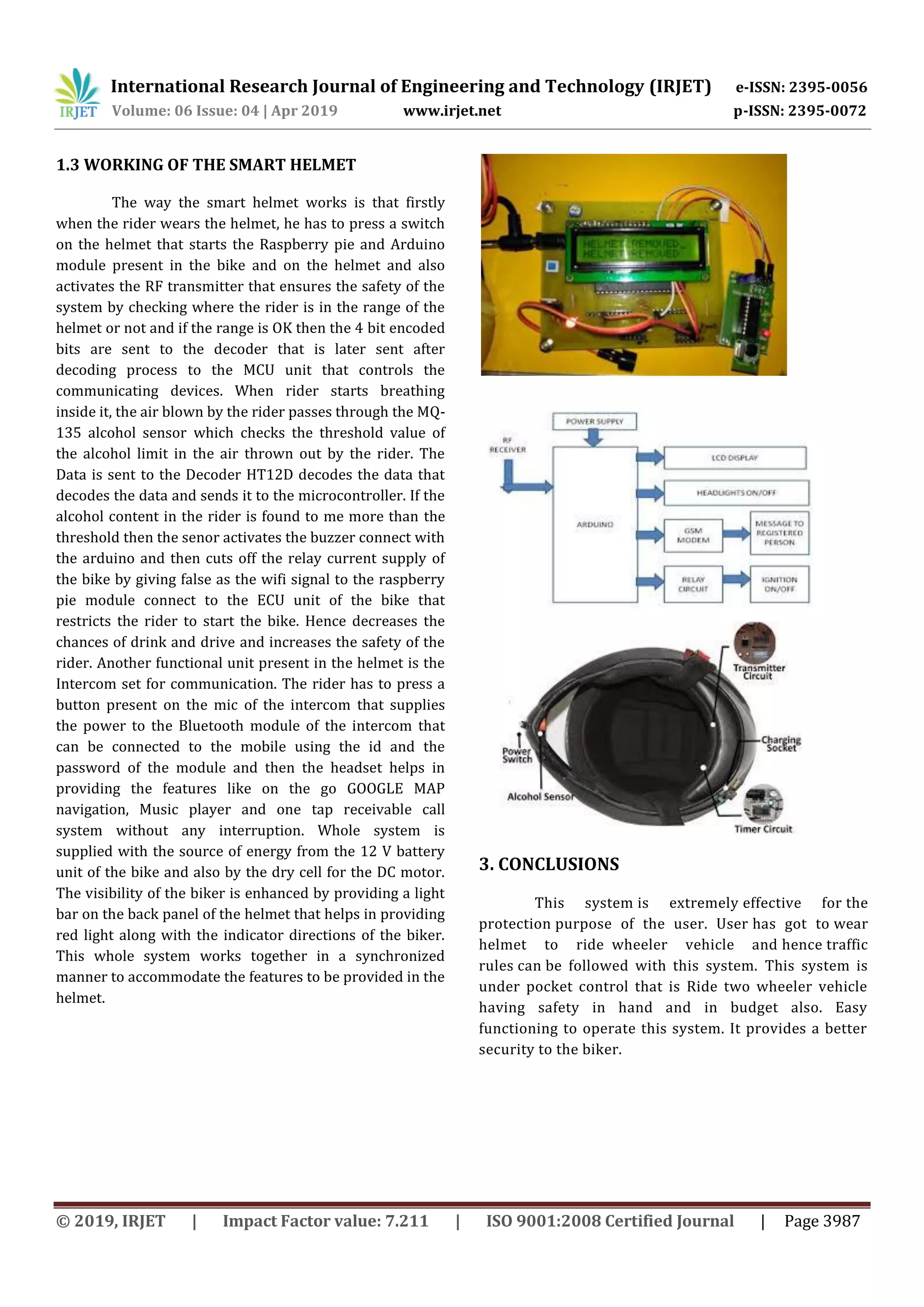 IRJET- The Intercom Enabled Helmet | PDF