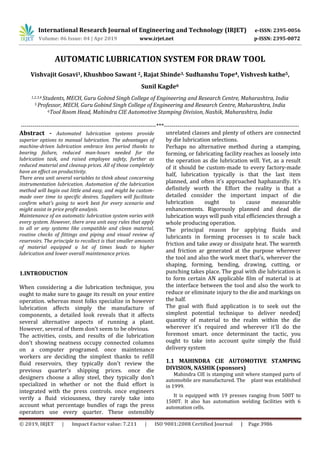 IRJET- Automatic Lubrication System for Draw Tool | PDF