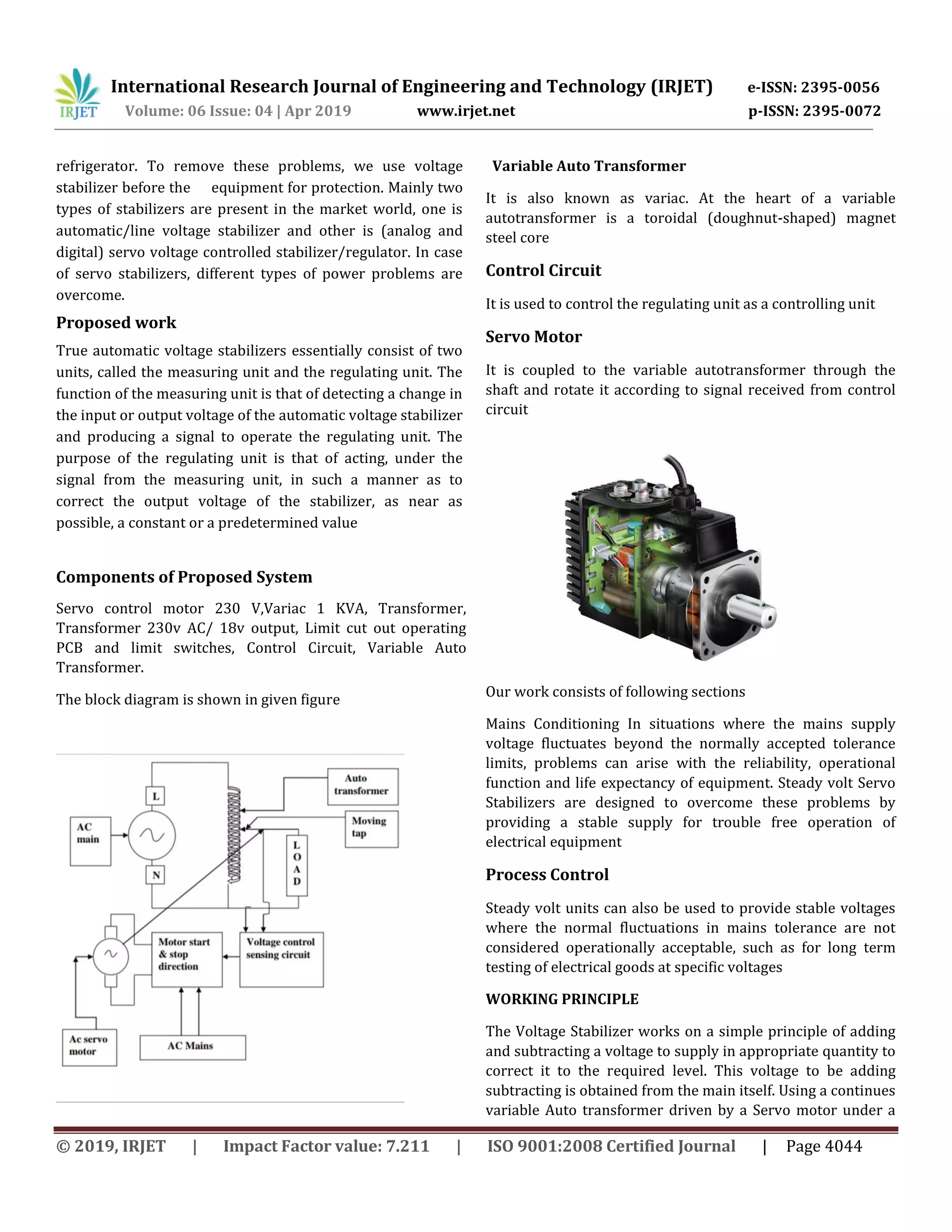 IRJET- Voltage Regulation using AC Servo Motor | PDF
