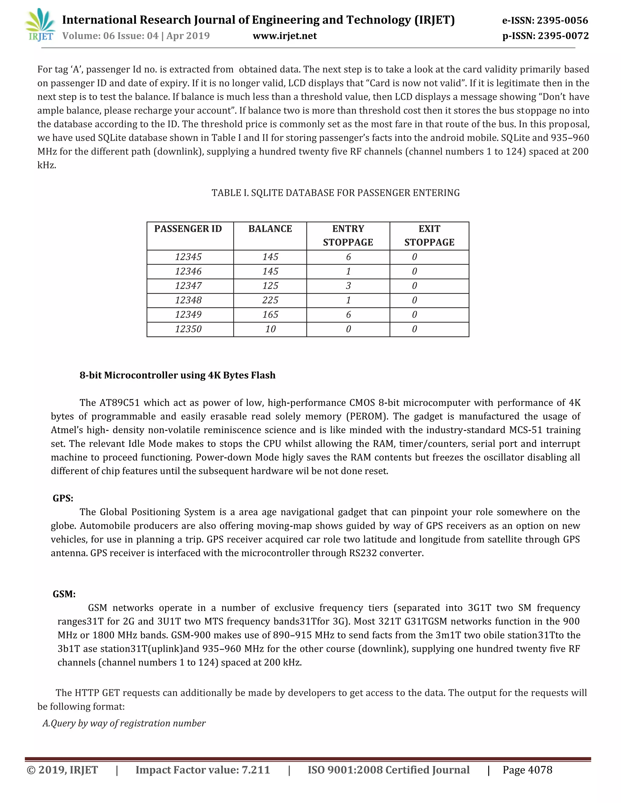IRJET- Smart Bus Ticket System using IoT Technology | PDF