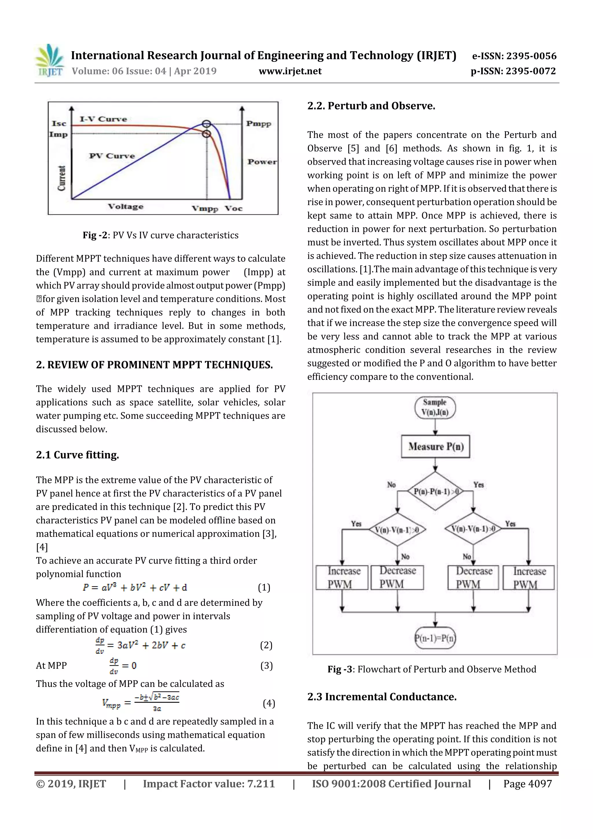 IRJET- Prominent MPPT Techniques for PV Cell | PDF