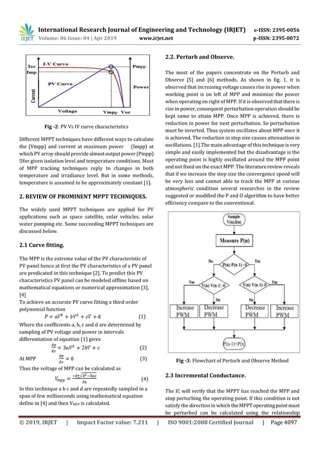 IRJET- Prominent MPPT Techniques for PV Cell | PDF