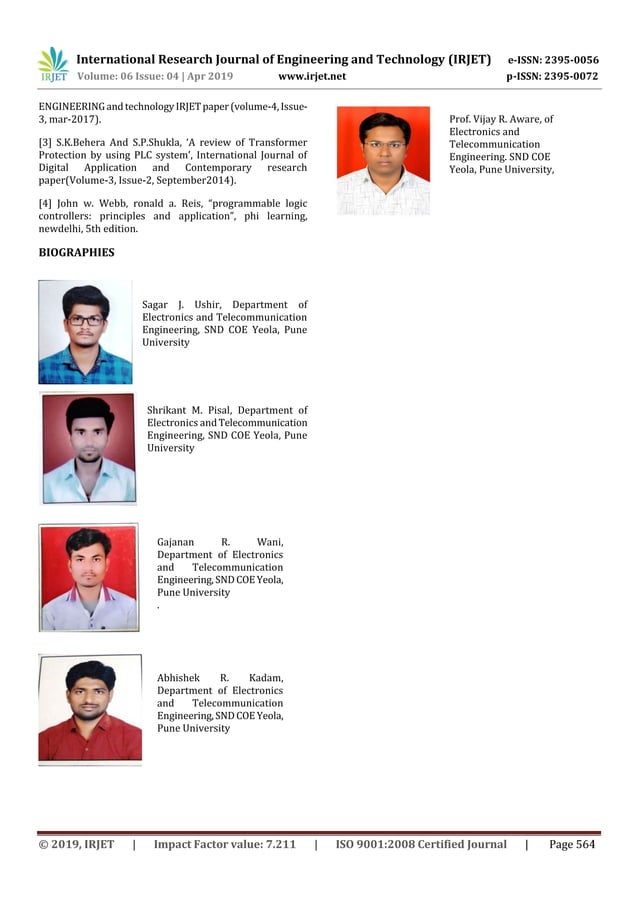 Irjet Monitoring Of Distribution Transformer And Its Theft Protection By Using Plc Pdf