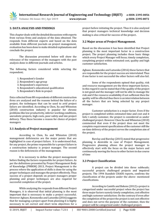 IRJET- A Study on Project Management Techniques to Avoid Project Failure | PDF