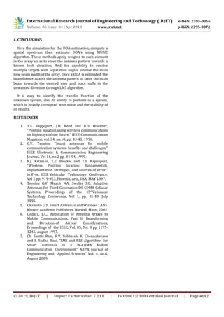 IRJET- Performance Evaluation of DOA Estimation using MUSIC and Beamforming using LMS Algorithm ...