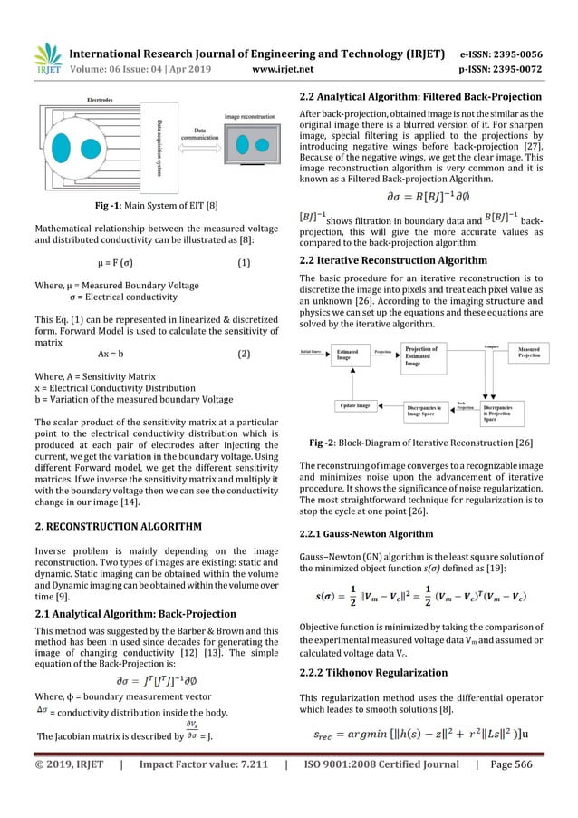 IRJET- Image Reconstruction Algorithm for Electrical Impedance Tomographic System | PDF