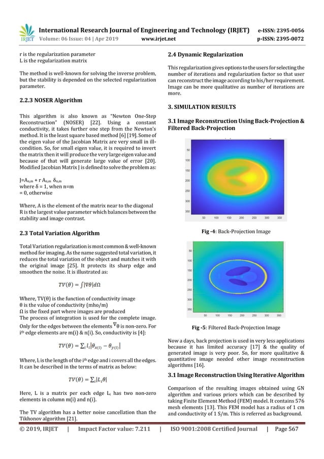 IRJET- Image Reconstruction Algorithm for Electrical Impedance Tomographic System | PDF
