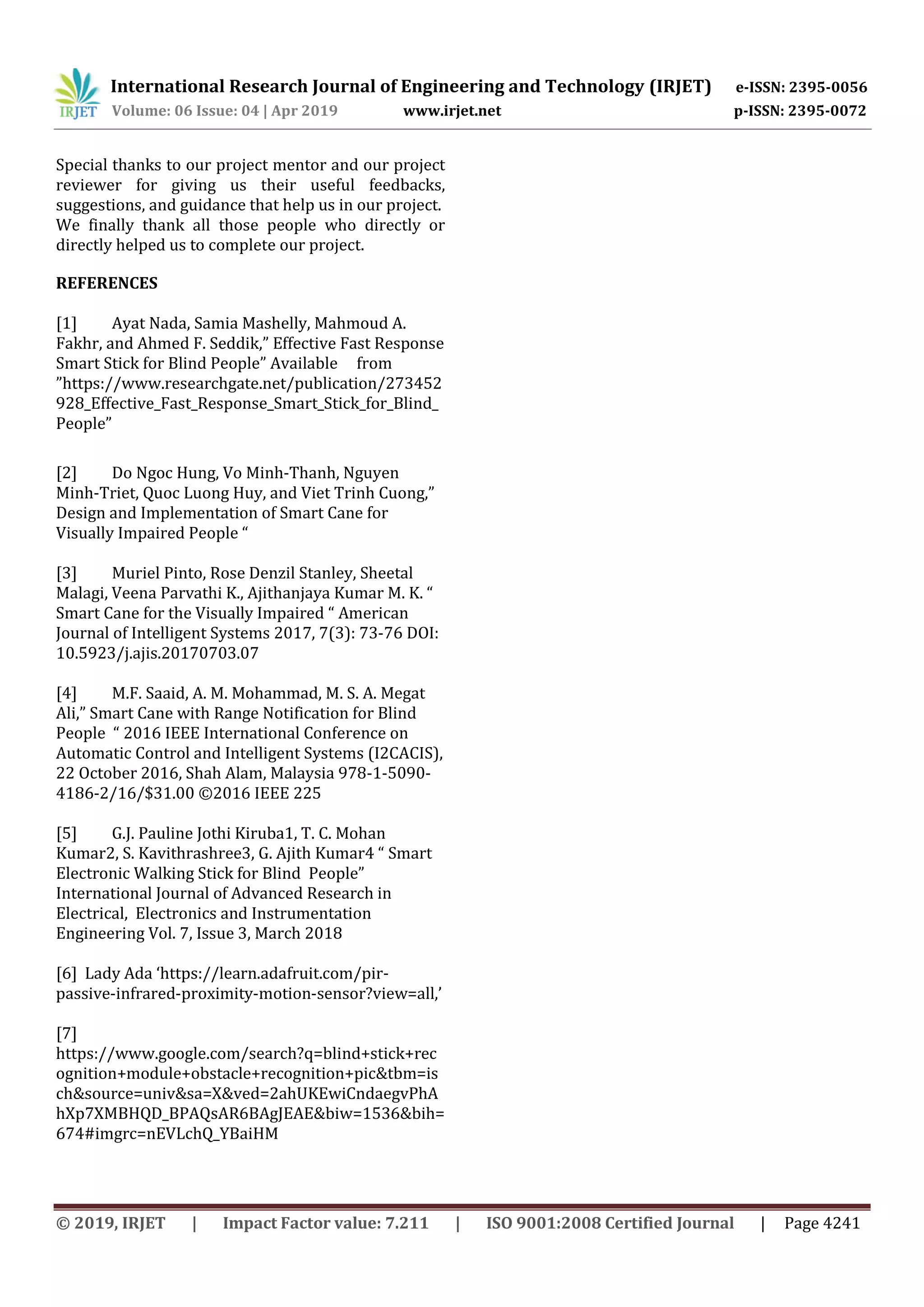 IRJET- Bemythirdeye- A Smart Electronic Blind Stick with Goggles | PDF | Computer Peripherals ...