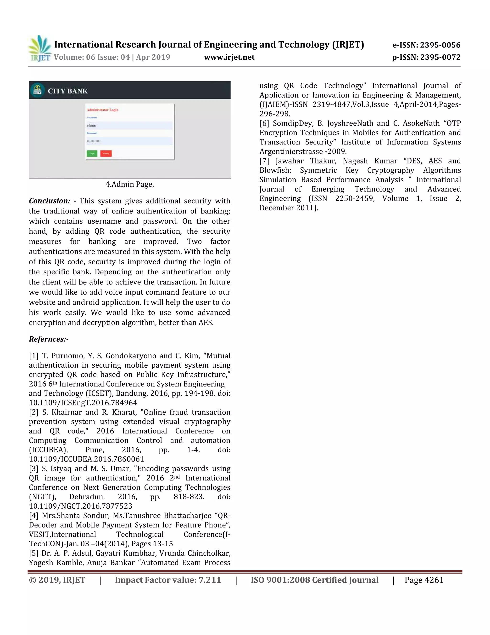 IRJET- Two Way Authentication for Banking Systems | PDF