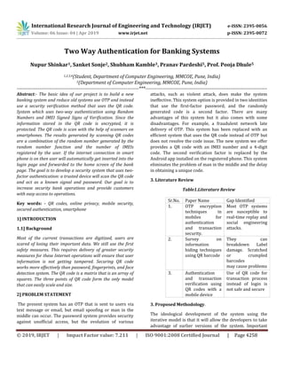 IRJET- Two Way Authentication for Banking Systems | PDF