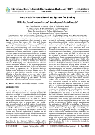 IRJET- Automatic Reverse Breaking System for Trolley | PDF | Auto Safety Technologies | Auto ...
