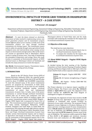 IRJET- Environmental Impacts of Power Grid Towers in Dharmapuri ...