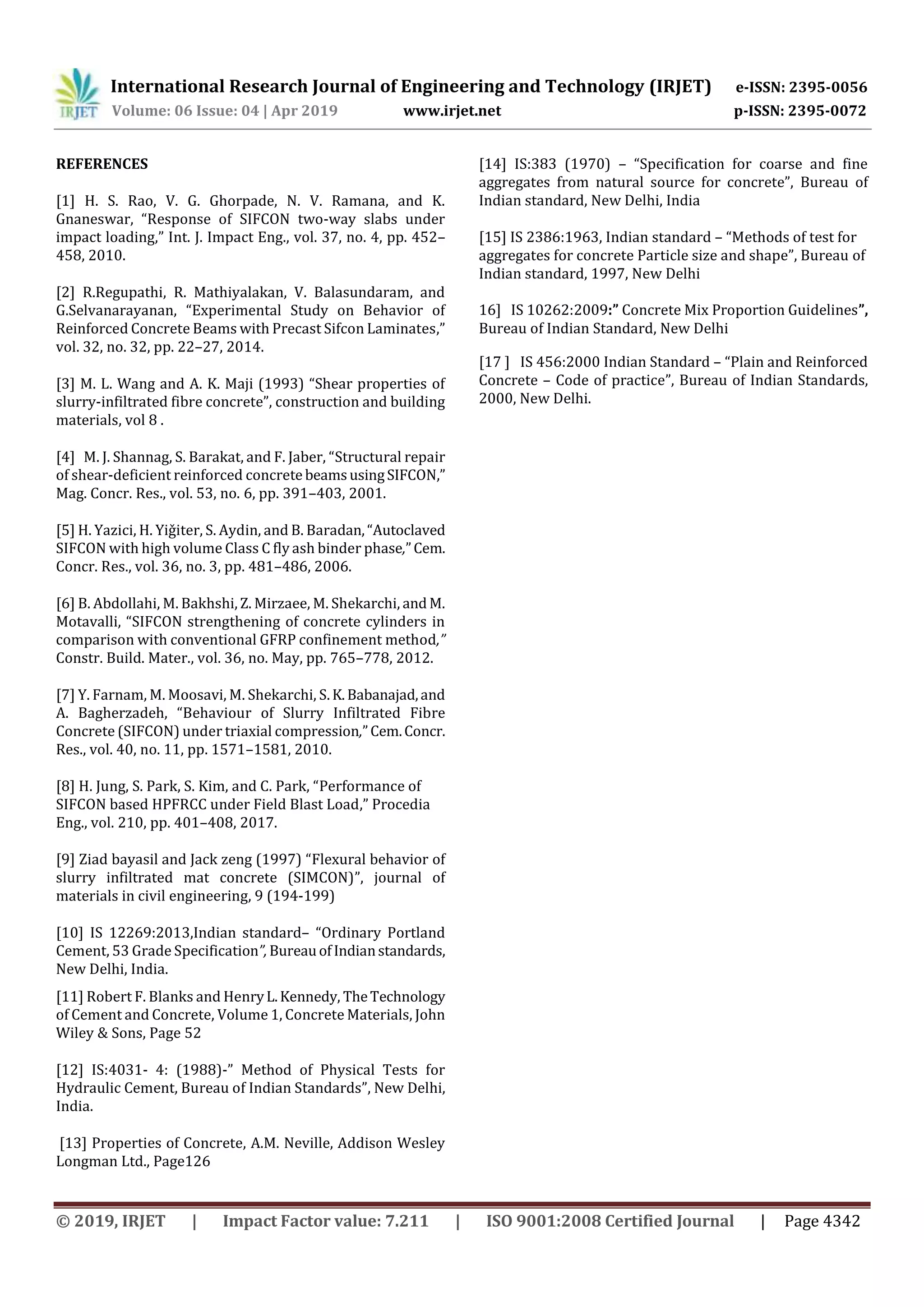 IRJET- Strengthening of RC and FRC Beams with Precast Sifcon Laminates ...