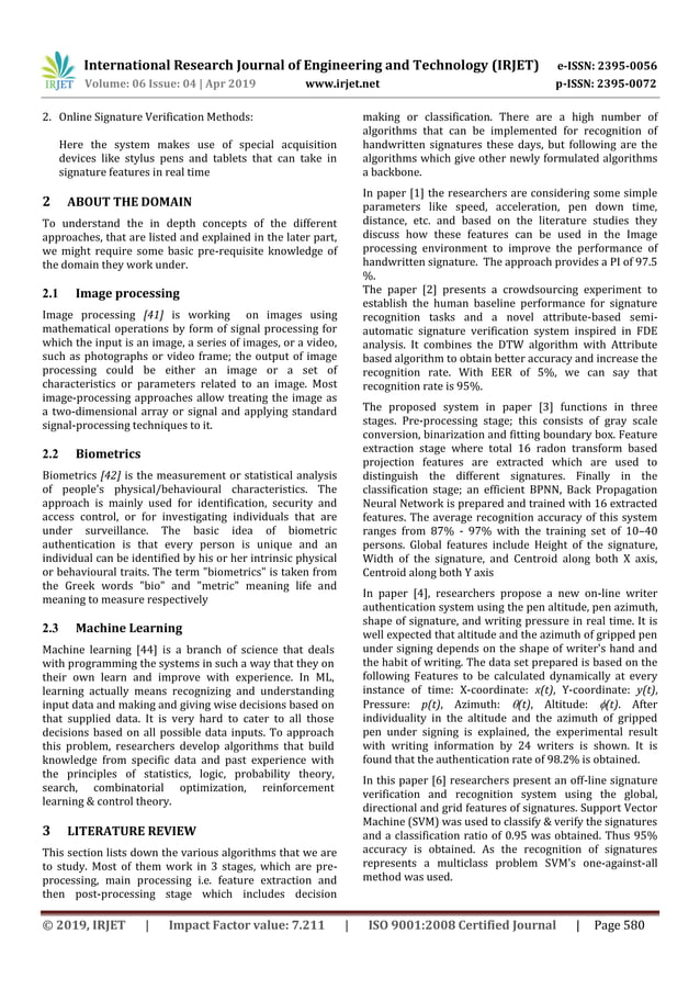 Irjet Handwritten Signature Verification Using Local Binary Pattern Features And Knn Pdf