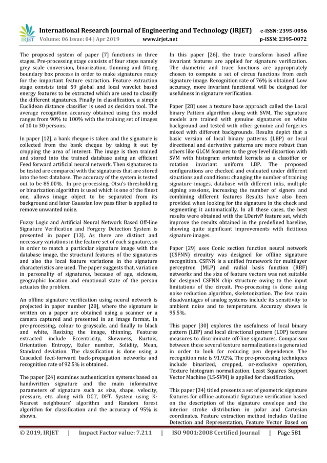 IRJET- Handwritten Signature Verification using Local Binary Pattern Features and KNN | PDF