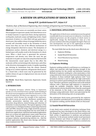 IRJET- A Review on Applications of Shock Wave | PDF | Woodworking | Arts and Crafts