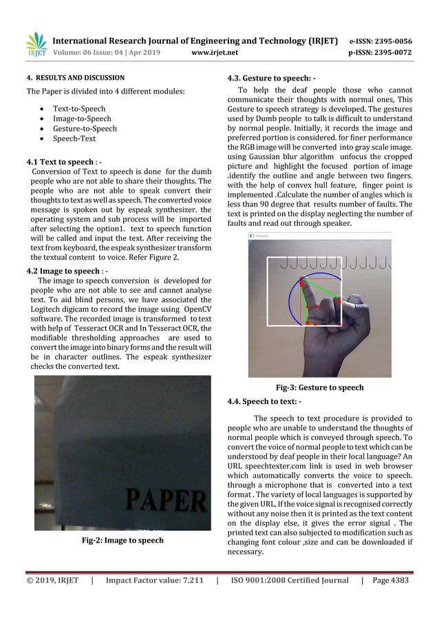 IRJET- Communication System for Blind, Deaf and Dumb People using ...
