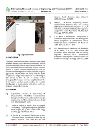 IRJET- Communication System for Blind, Deaf and Dumb People using Internet of Things | PDF ...