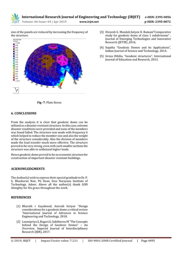 IRJET-Feasibility Study of Geodesic Dome as Disaster Resistant Structure | PDF