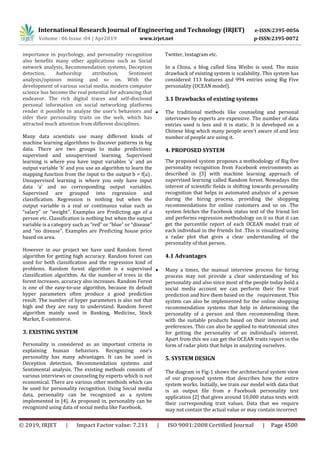 IRJET- Personality Recognition using Social Media Data | PDF