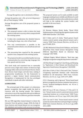 IRJET- Hand Gesture Recognition System using Convolutional Neural Networks | PDF