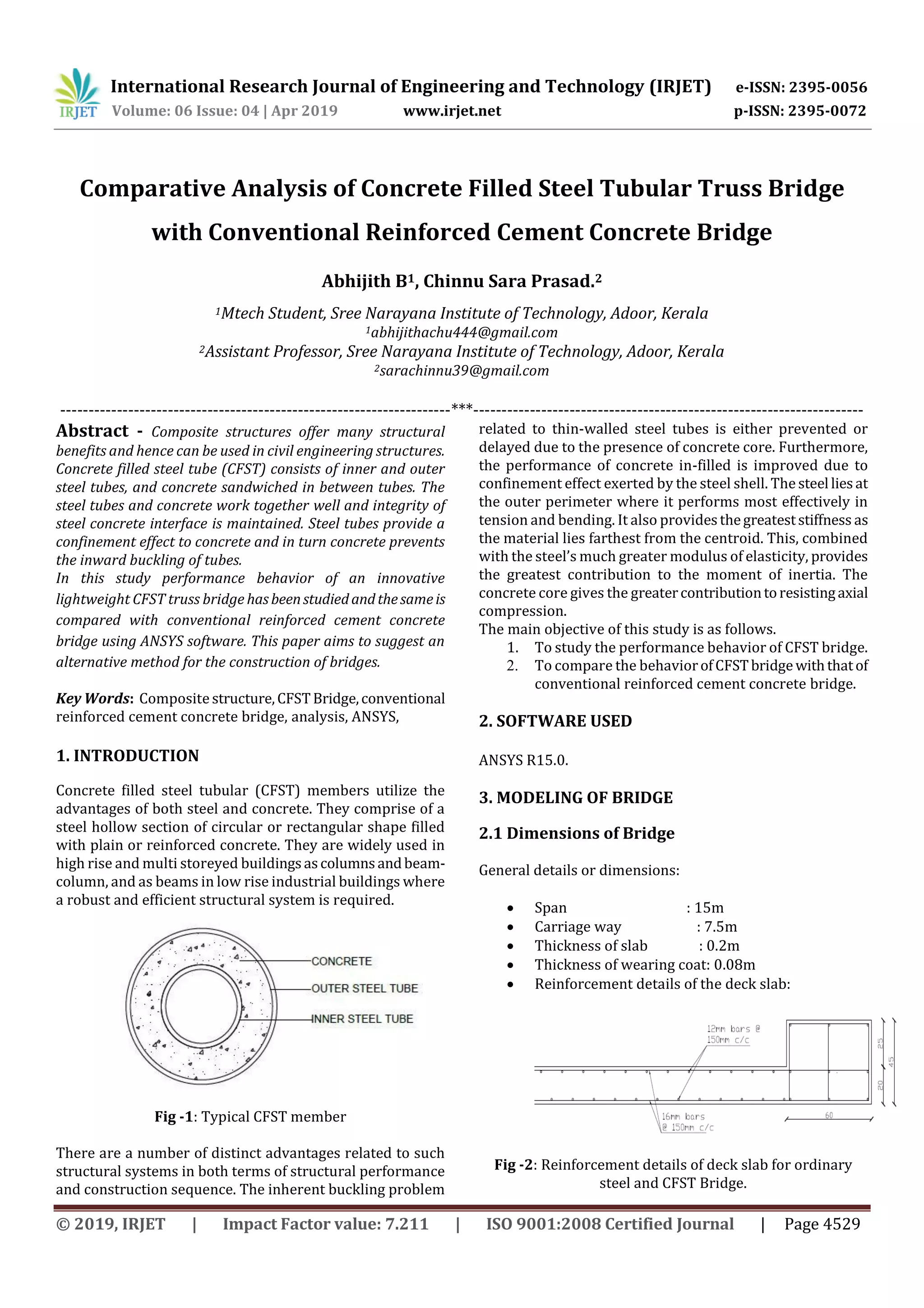 IRJET- Comparative Analysis of Concrete Filled Steel Tubular Truss ...