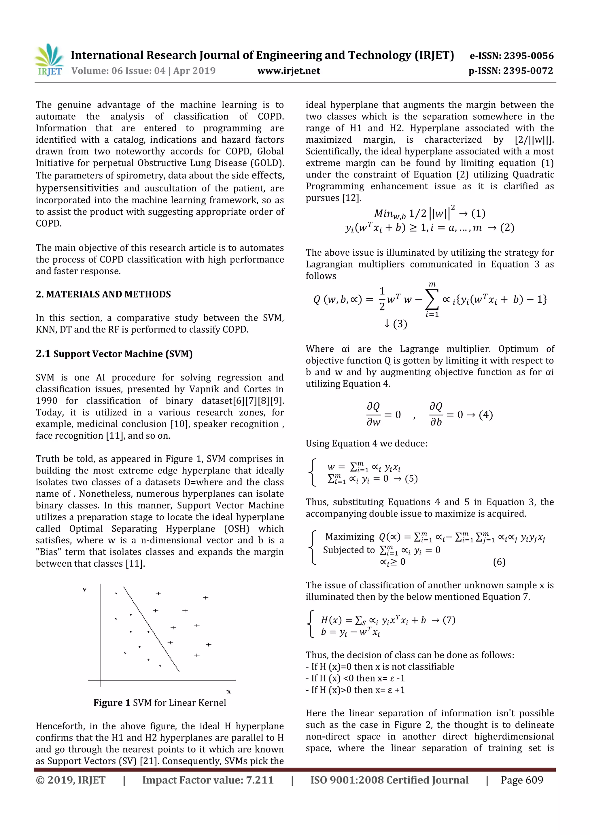 Irjet Copd Classification Using Machine Learning Algorithms Pdf