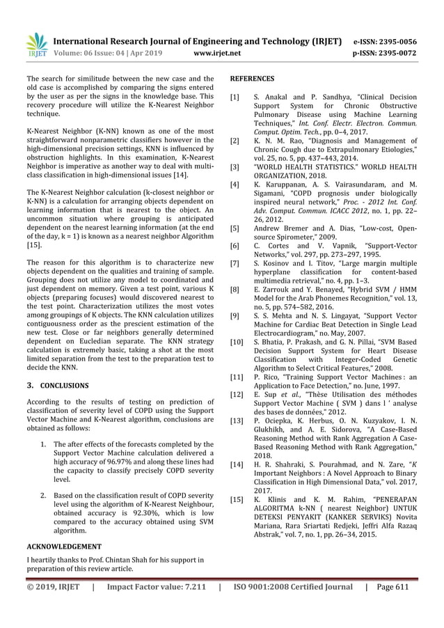 Irjet Copd Classification Using Machine Learning Algorithms Pdf