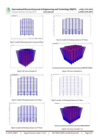 IRJET- Review on Study of Behaviour of Seismic Analysis of Floating Column for Seismic Analysis ...