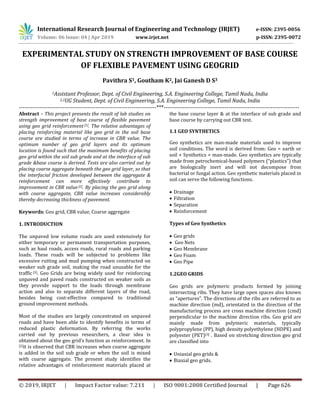 IRJET- Experimental Study on Strength Improvement of Base Course of ...