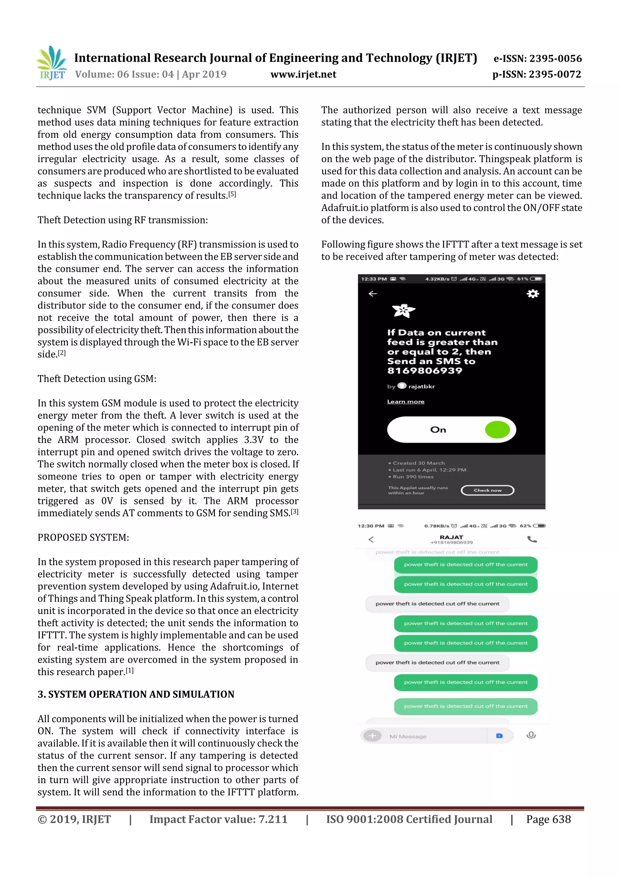 IRJET- An IoT based Tamper Prevention System for Electricity Meter | PDF