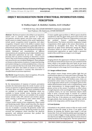 IRJET- Object Recognization from Structural Information using Perception | PDF