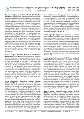 IRJET- A Review on Application of Artificial Intelligence to Predict Strength of Concrete | PDF