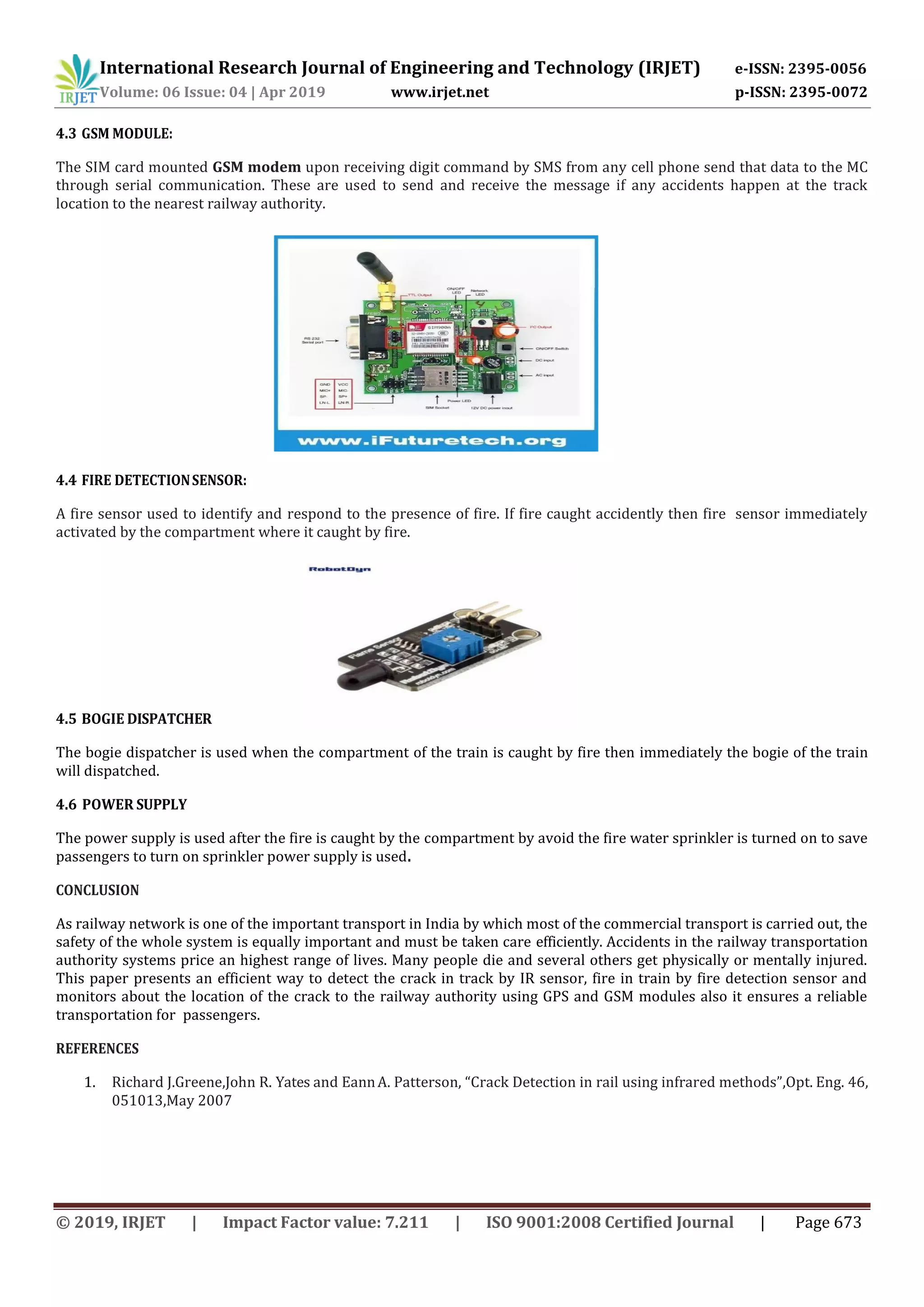IRJET- Automatic Crack and Fire Detection in Train with Disaster ...