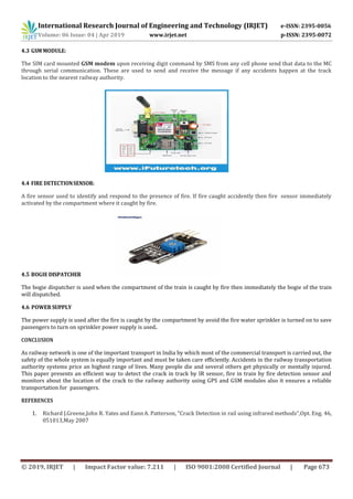 IRJET- Automatic Crack and Fire Detection in Train with Disaster ...
