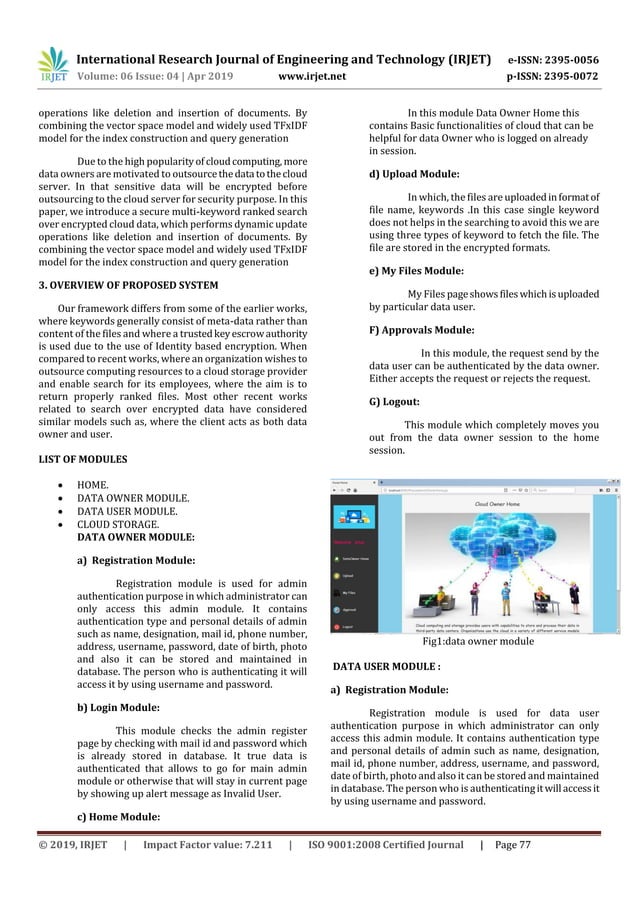 IRJET- Fast Phrase Search for Encrypted Cloud Storage | PDF