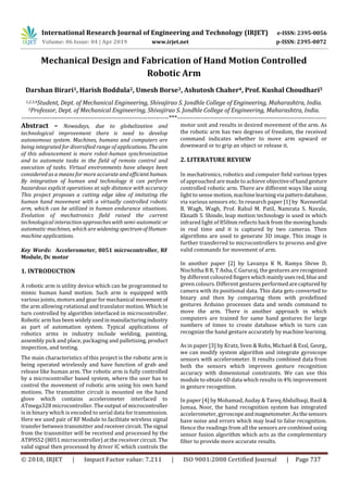 IRJET- Mechanical Design and Fabrication of Hand Motion Controlled ...