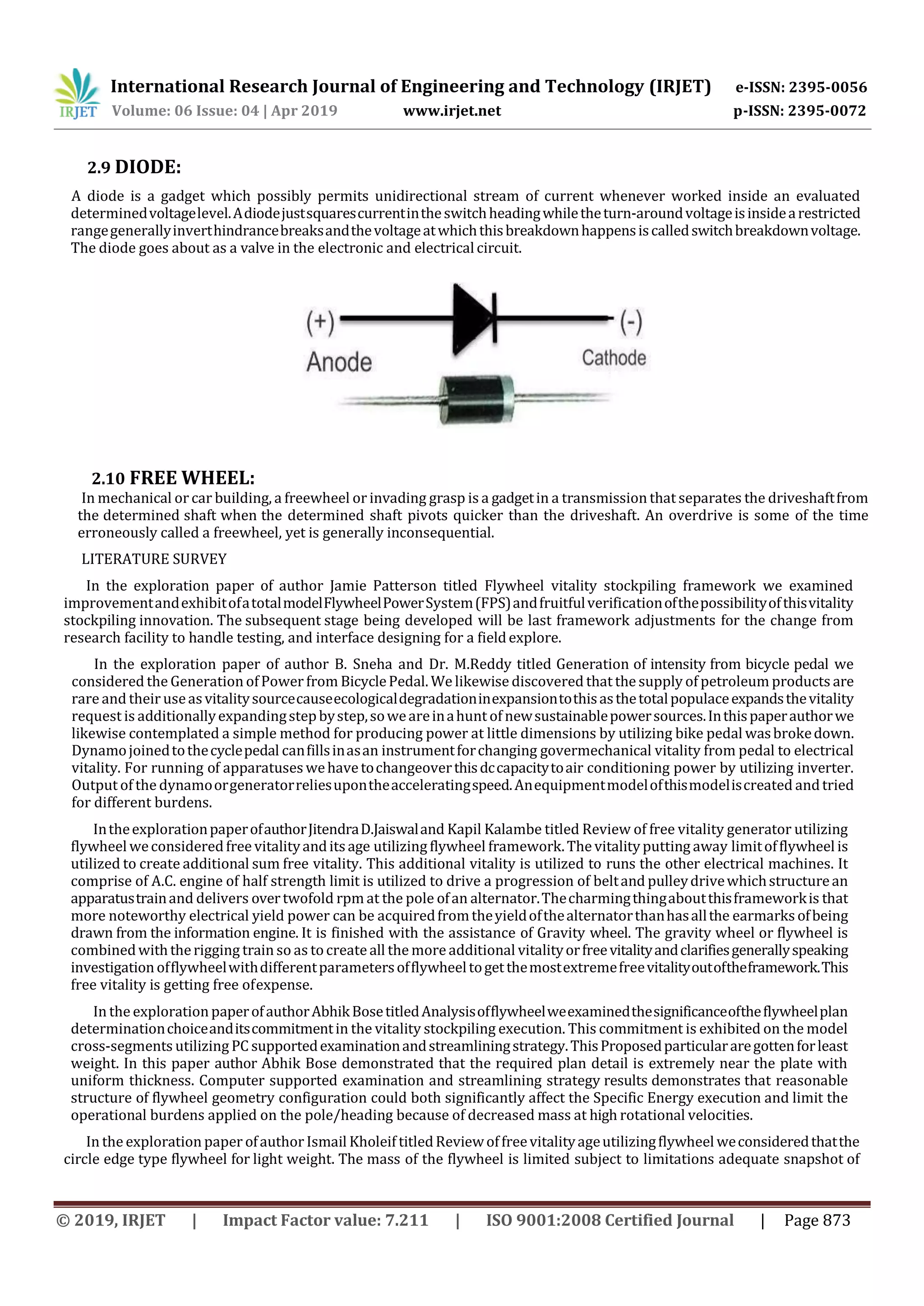 IRJET- Review of Free Energy Generation using Flywheel | PDF