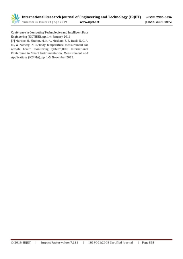 IRJET- Design and Implementation of IOT Based Health Monitoring System Using Raspberry PI | PDF