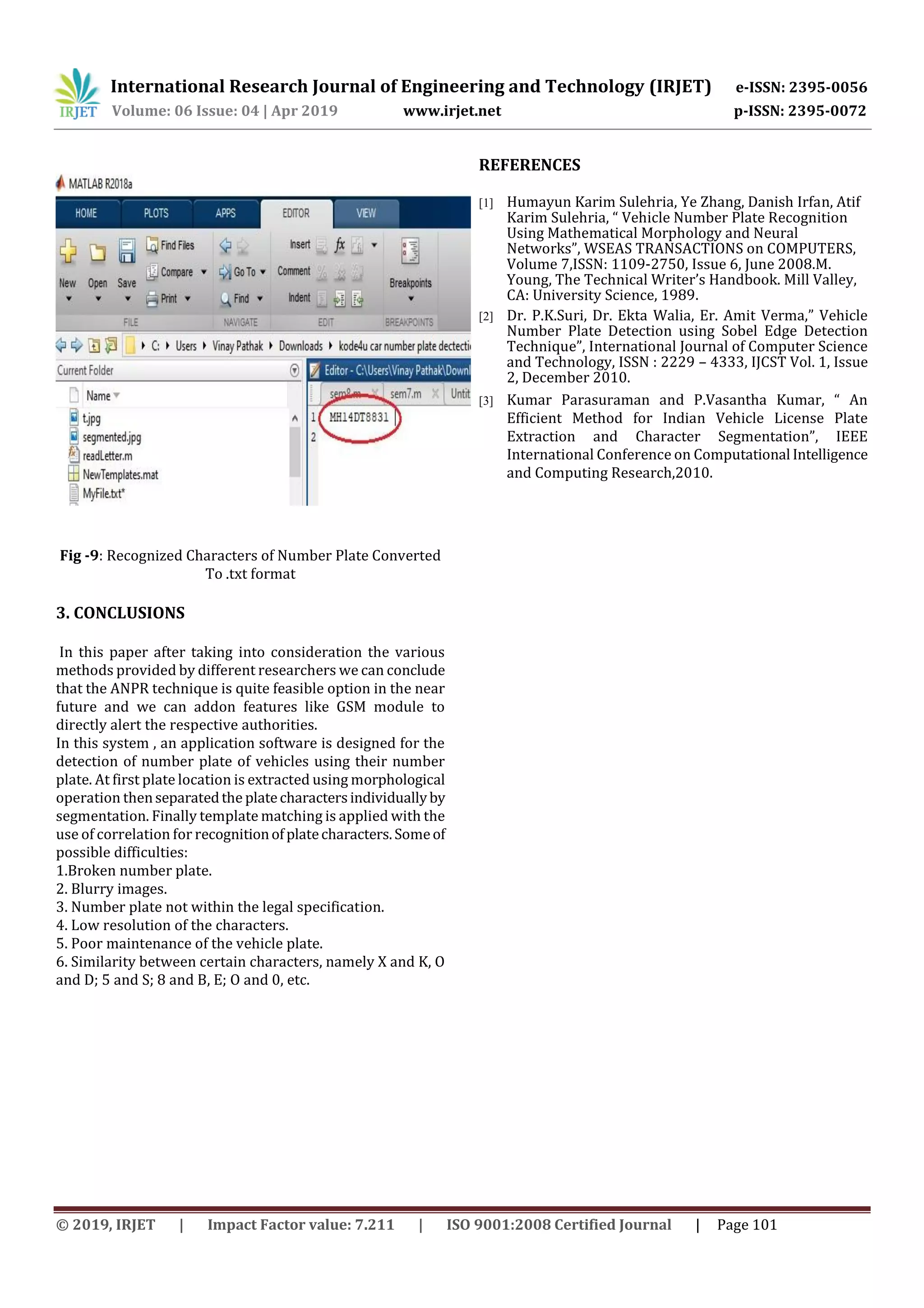 Irjet Automatic Number Plate Recognition System In Real Time Pdf