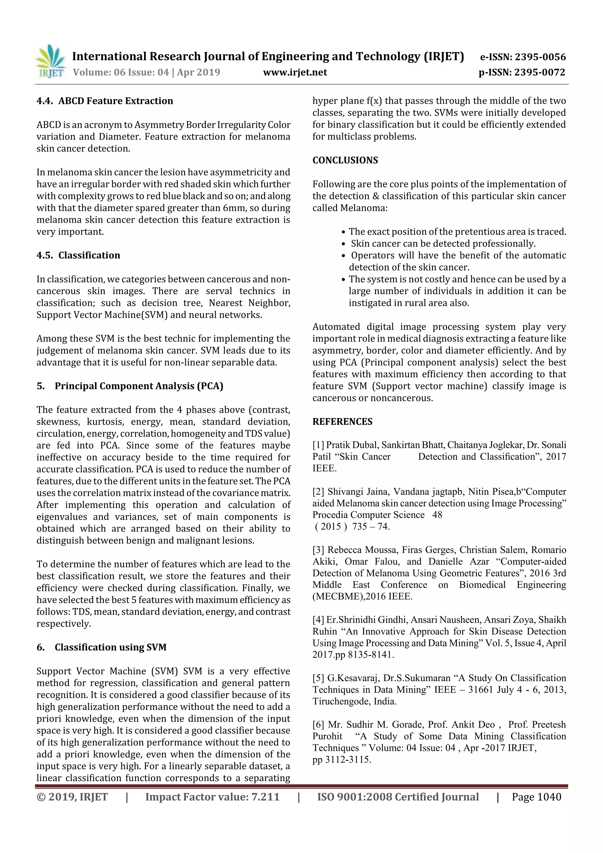 IRJET- Detection & Classification of Melanoma Skin Cancer | PDF