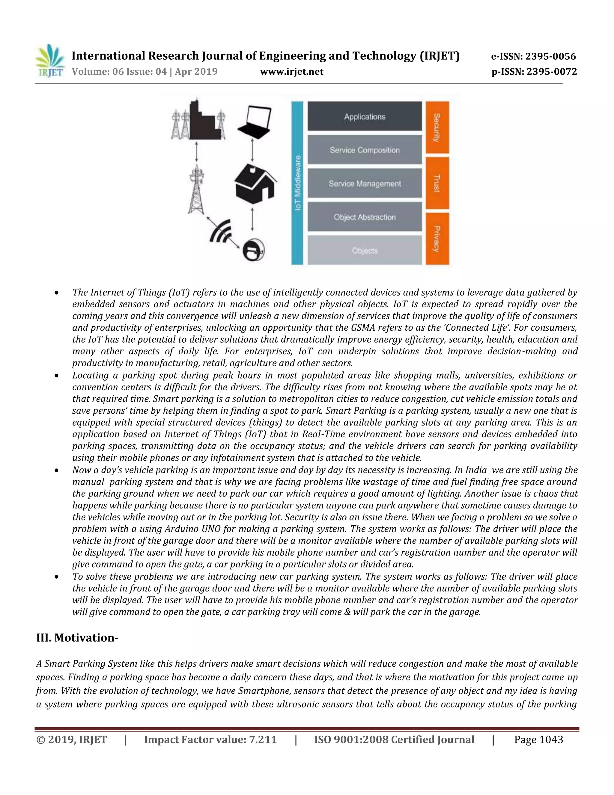 IRJET- A Study on Smart Parking System using IOT for Indian Malls | PDF