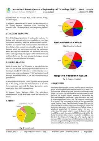 IRJET- Sentimental Analysis for Students’ Feedback using Machine Learning Approach | PDF