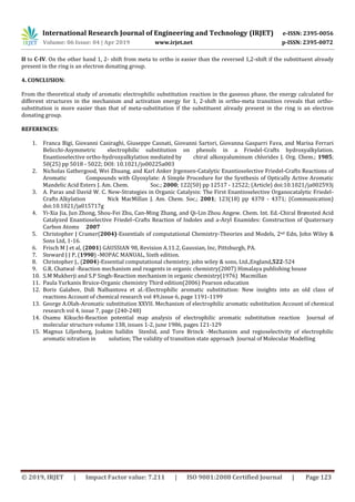 IRJET- Comparative Study of Aromatic Electrophilic Substitution ...