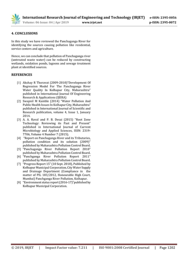 IRJET- Identification of Sources of Pollution & Designing of Effective ...