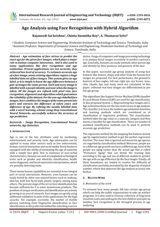 IRJET- Age Analysis using Face Recognition with Hybrid Algorithm | PDF