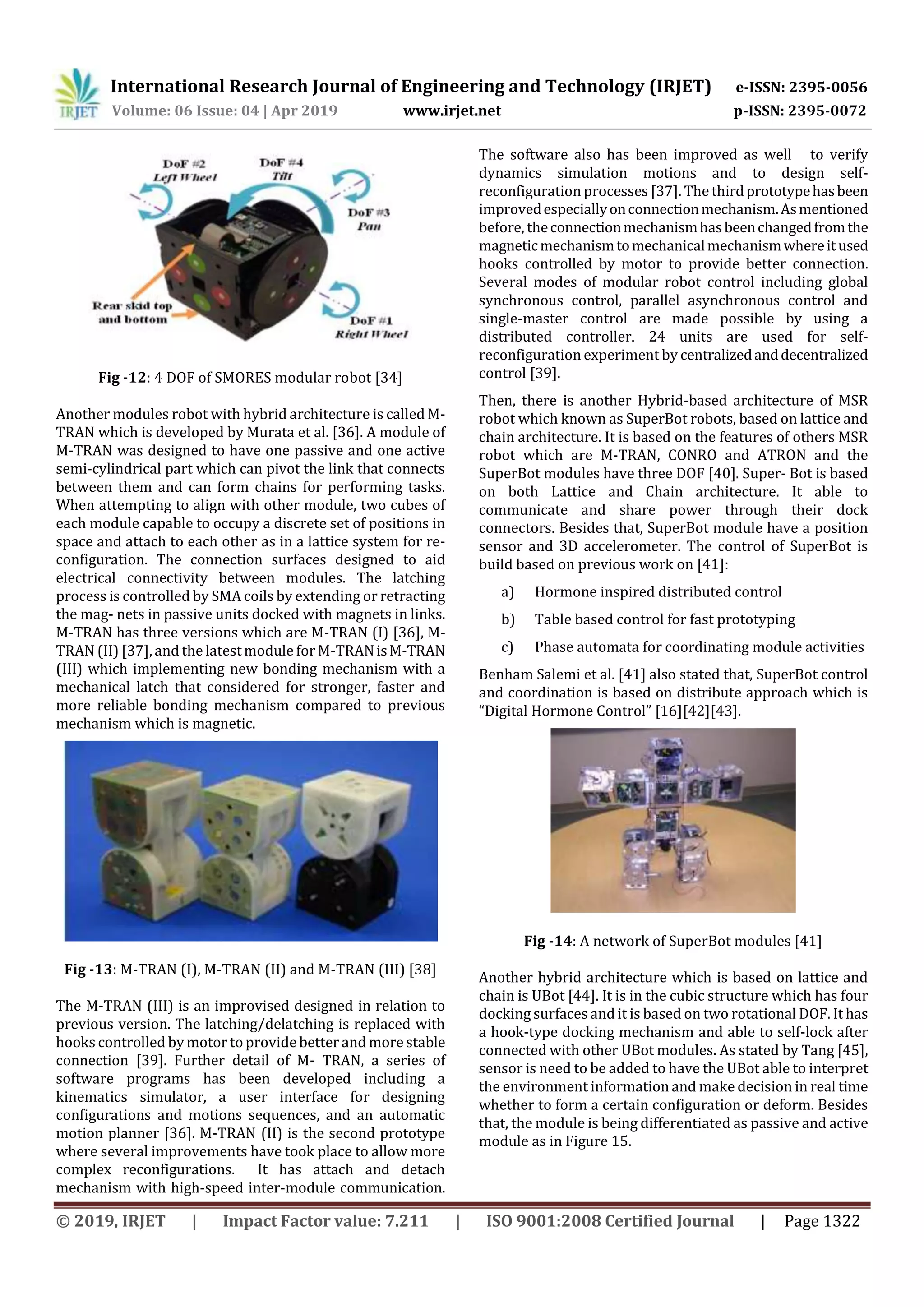 IRJET- Comprehensive Review on Modular Self-Reconfigurable Robot ...