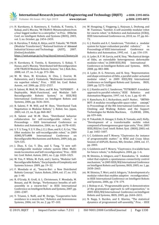 IRJET- Comprehensive Review on Modular Self-Reconfigurable Robot Architecture | PDF